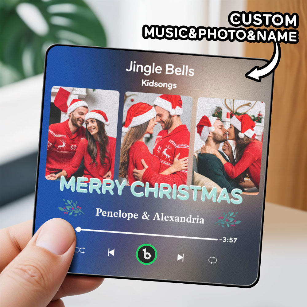 FridgeBeats Framed 4.0 Custom 3 Photos Music Fridge Magnet – Bluetooth ...